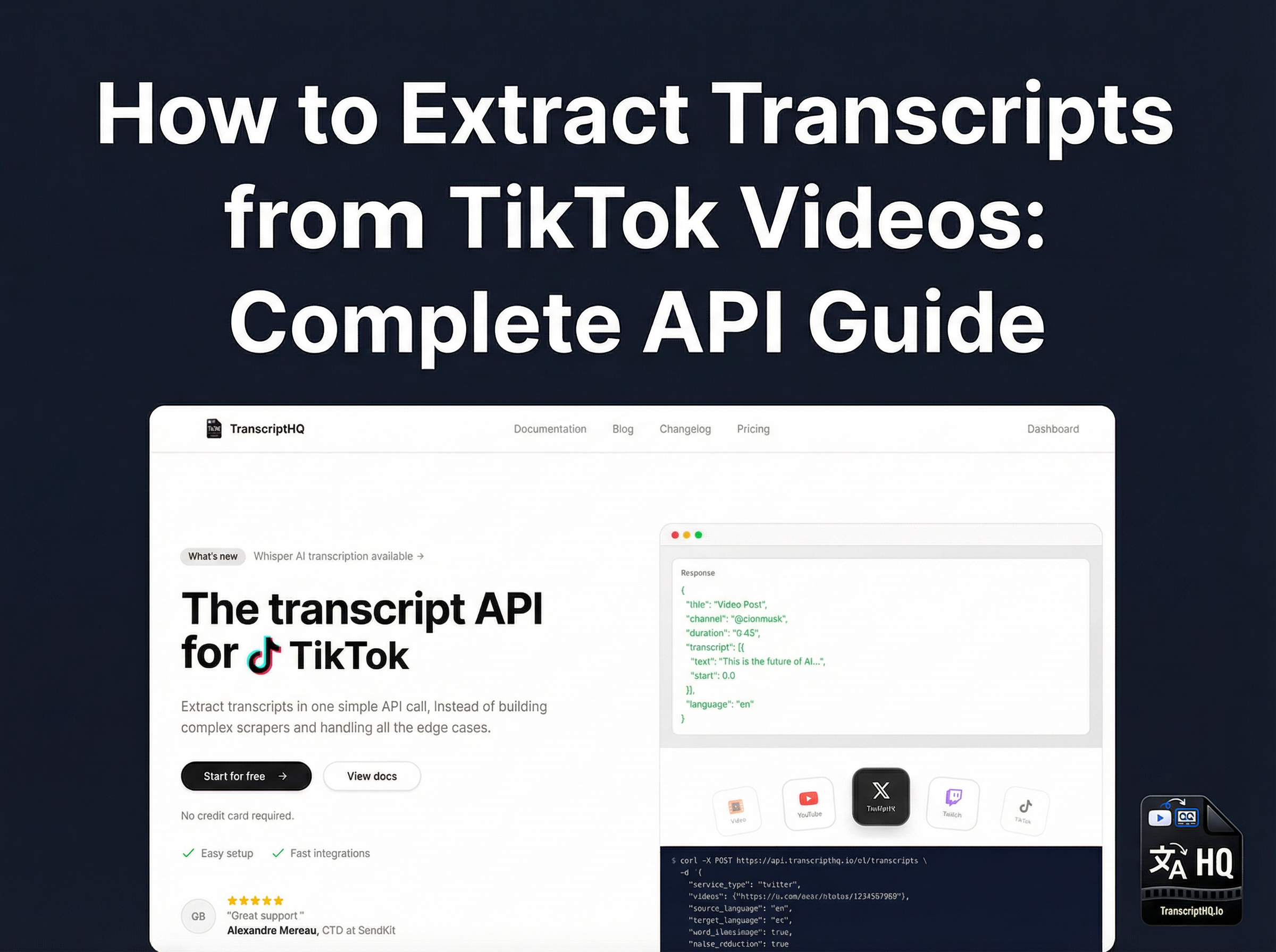 How to Extract Transcripts from TikTok Videos: Complete API Guide | TranscriptHQ